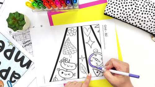 Camping Tent Art Project, Summer Collaborative Coloring Poster | TPT