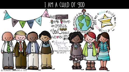 I am a child of God clip art, LDS, Christian COLORED Version | TPT