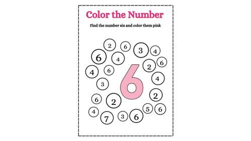 COLOR NUMBERS WORKSHEET/ COLOR NUMBERS ACTIVITY by TeacherTrail Treasures