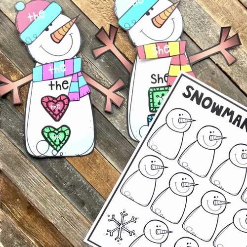 Editable Sight Word Games, Printables & Activities January (Snowman ...