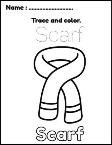 Scarf Trace and Color| Winter Fine Motor Preschool Worksheet | Cozy ...