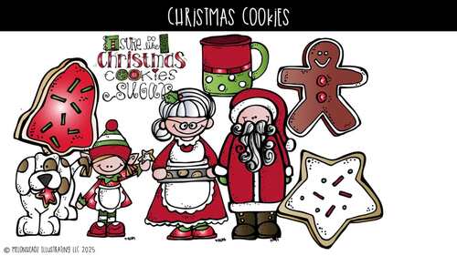 Christmas Cookies clip art, Santa clip art COLORED Version | TPT
