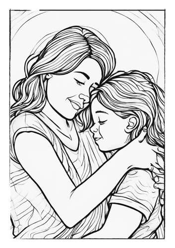 Mother's day Coloring Pages, Sheets of Mother and Daughter Clipart ...