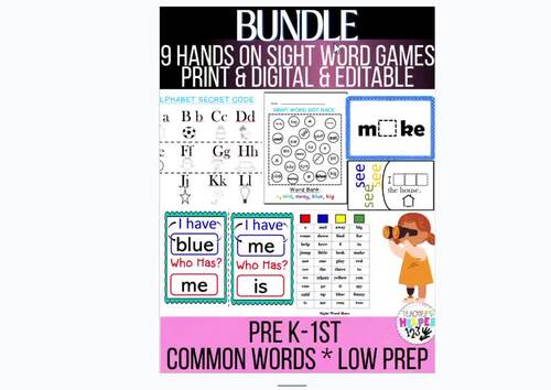 K-1 Sight Word Games | Matching, Puzzles, Digital + Audio | Low Prep ...