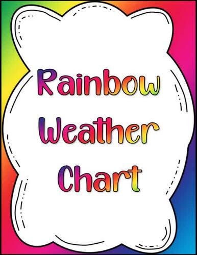 Rainbow Theme Weather Chart by Cindy's Treasures | TPT