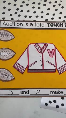 Fall Football Addition Math Craft by The Teaching Diva Corner | TPT