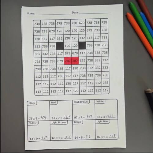 2-Digit by 2-Digit Multiplication | Zoo Animals Themed Mystery Color by ...