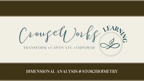 Dimensional Analysis and Stoichiometry Inquiry Activity by CrouseWorks ...