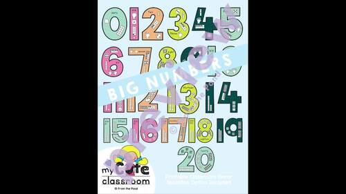 Big Numbers - Custom Color Request by From the Pond | TPT