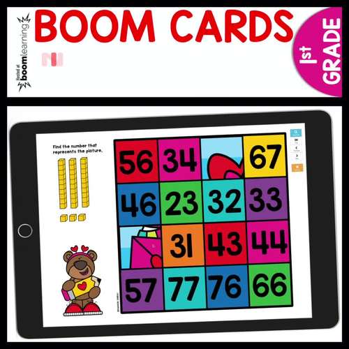 Place Value Valentine Themed Boom Cards HIDDEN PICTURES Digital Task Cards