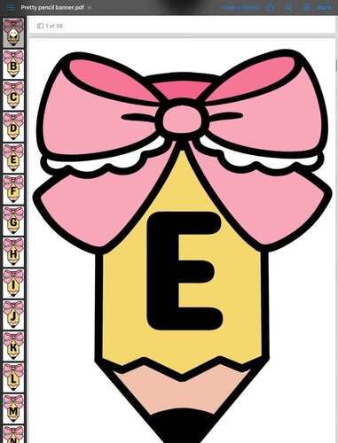 Pretty Pencil Banner – Pink Ribbon Teacher Pennant Bulletin Board ...