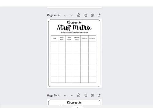 Staff Matrix │Support staff schedule │Pre-K, kindergarten, first