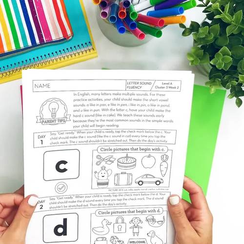 Letter Sounds Fluency Practice Homework & Assessment Science of Reading ...