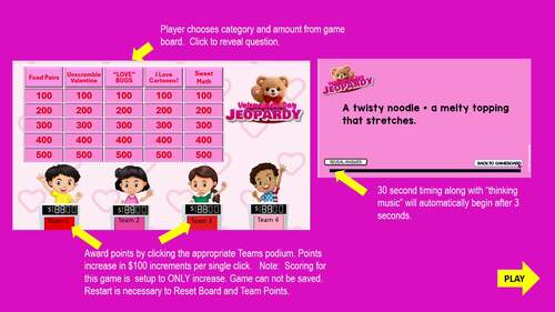 Valentine's Day Jeopardy PowerPoint Game |Trivia Interactive Score pptx ...