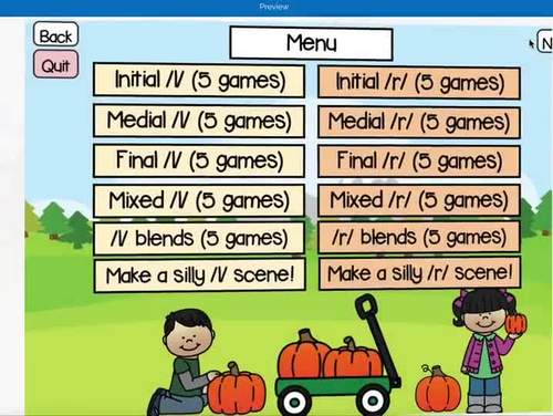 L and R Fall Articulation Memory Games Boom Cards Speech Therapy Autumn ...