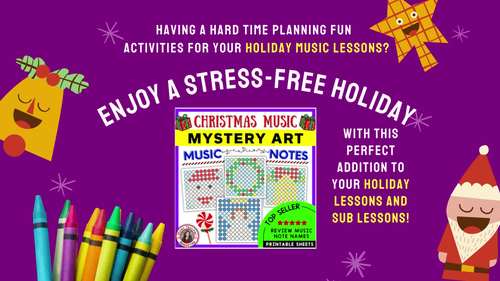 Christmas Music Coloring Sheet Activities - Color By Music Notes