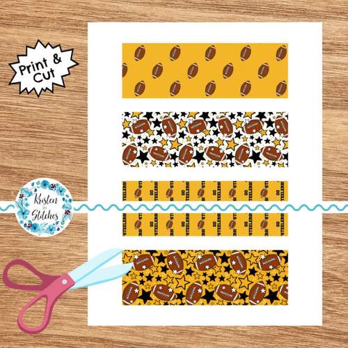 Printable 2x6 Bookmarks Set PDF PNG Pittsburgh Steelers Football Black ...