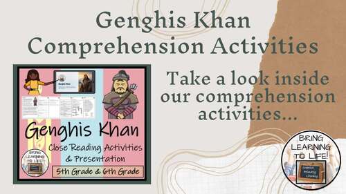 Genghis Khan Close Reading Passage & Comprehension Activities | 5th–6th ...