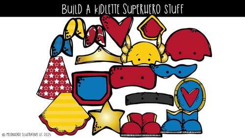 Build A Kidlette clip art, Superhero Stuff clip art COMBO PACK | TPT