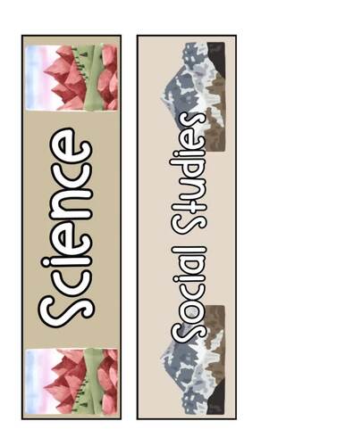 Mountain Themed 10 Drawer Rolling Cart Labels w/ Editable Cart Labels