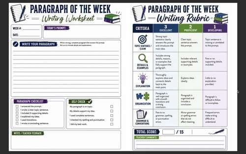 Paragraph of the Week | Monthly Writing Prompts & Paragraph Writing ...