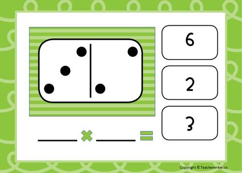Domino Math Multiplication Facts Practice for 3, 4, and 6 Boom Cards