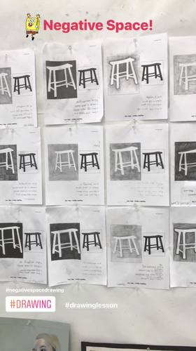 Negative Space Worksheet Drawing Activity Middle School Art or High ...