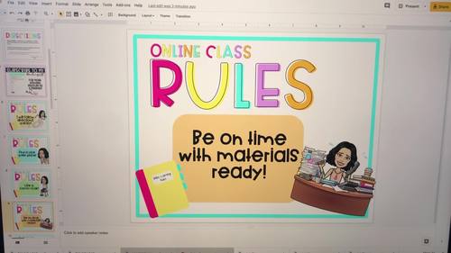 BITMOJI Online Learning Rules (EDITABLE Online Expectations, Zoom Rules)
