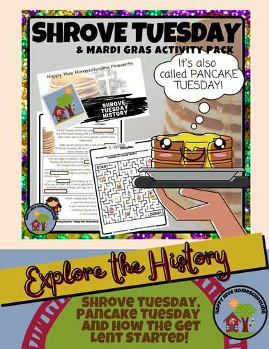 Mardi Gras and Shrove Tuesday Presentation and Activity Pack | TPT