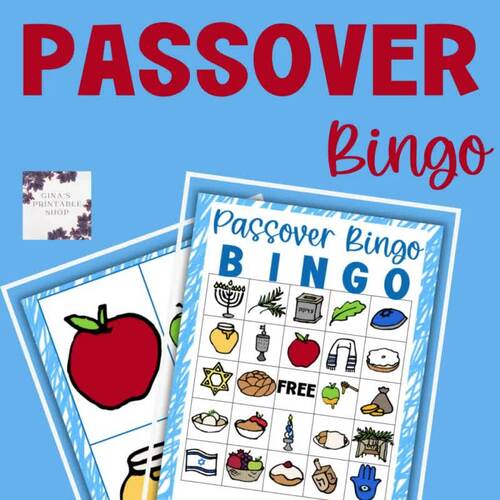 Passover Bingo Game Activity by GinasPrintableShop | TPT