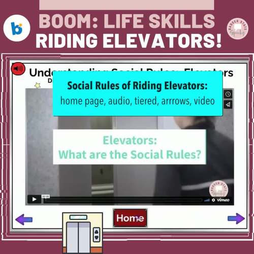 BOOM Cards Life Functional Skills Riding Elevators Autism | TPT