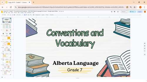 Grade 7 - Conventions & Vocabulary - Google Lesson Slides - Alberta ...