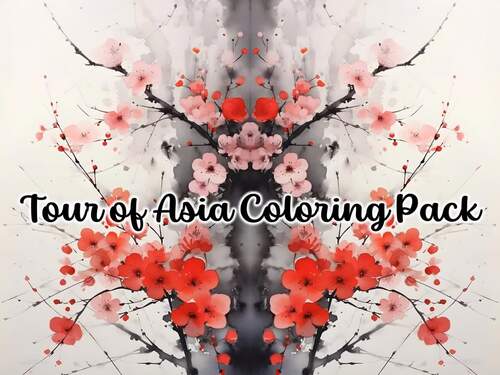TOUR OF ASIA COLORING PAGES, 20 PAGES, PDF, CULTURE, DIVERSITY, ASIAN