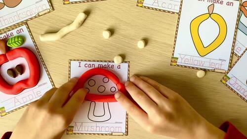 Fall Playdough Mats - Fine Motor Play Doh Cards for Preschoolers DIY ...