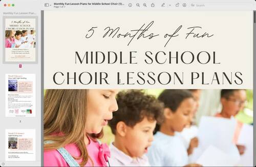 5 Fun Monthly Middle School Choir Lesson Plans by The Choir Queen