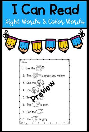 I Can Read Sight Words-Printables and Games by Shelly Sitz | TpT
