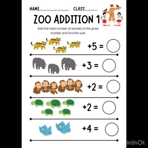 Zoo counting and addition math by Bowy Beewo | TPT