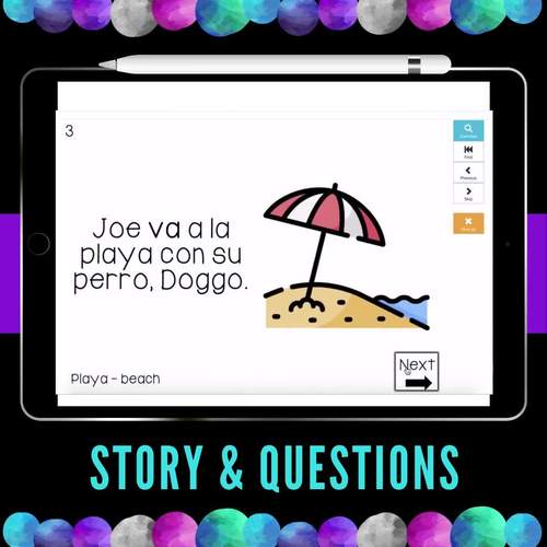 Boom Cards Spanish CI Story & Questions 1 with tener, estar, ir by ...