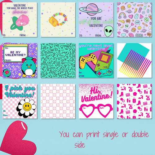 90's Inspired Classroom Valentine's Day Cards by That Crazy Econ Teacher