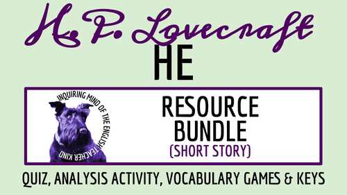 "He" by H.P. Lovecraft Quiz, Analysis Worksheet & Vocabulary Activities ...