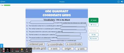 5th/5.G.A.2 - Identifying Points on a Coordinate Grid - One Quadrant ...