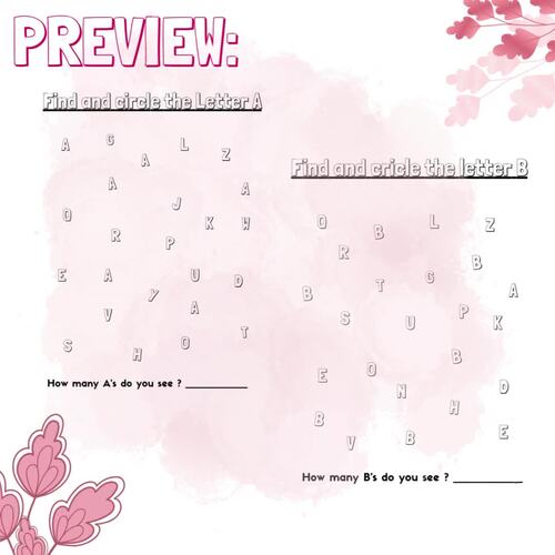 Search and find Alphabet Visual Perception Activity by Mo The OT