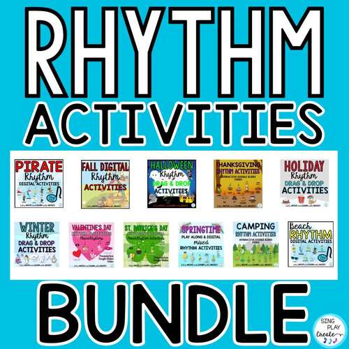 Rhythm Lessons and Activities School Year Bundle {3-6} Mixed Rhythms