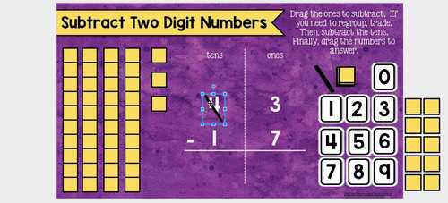 2 Digit Subtraction with Regrouping Using Place Value for the Google ...