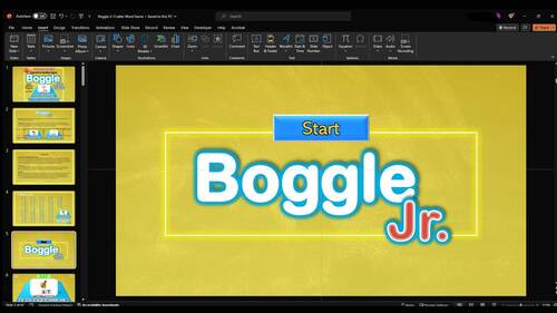 Boggle Jr. PowerPoint Game - 3 Letter Word Spelling Practice Activity ...
