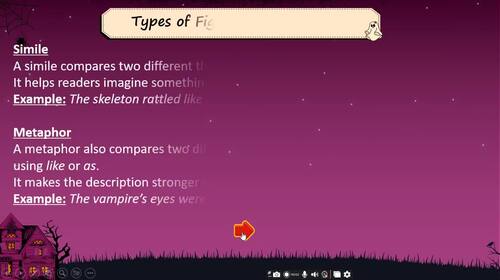 Halloween Figurative Language Game Show Activity by ABCD Teacher Tour