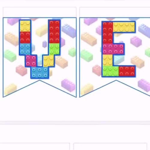 Banderines Bienvenidos- Welcome banner- Lego Decor Theme- English ...