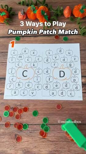 ABC Pumpkin Match by MomToolbox | TPT