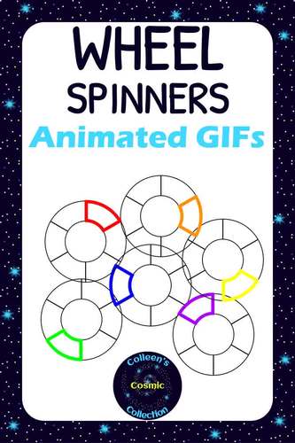 Animated GIF Single Ring Customizable Wheel Spinners Clipart – 6 Sections