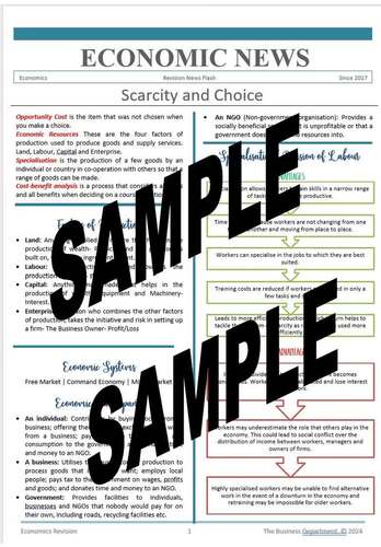 Economics Revision | Strand 1 BUNDLE | Intro, Scarcity & Choice ...